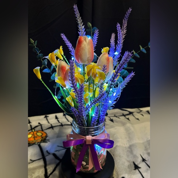 Hand Crafted | Accents | Pink Tulipheartthemed Faux Floral Arrangement ...